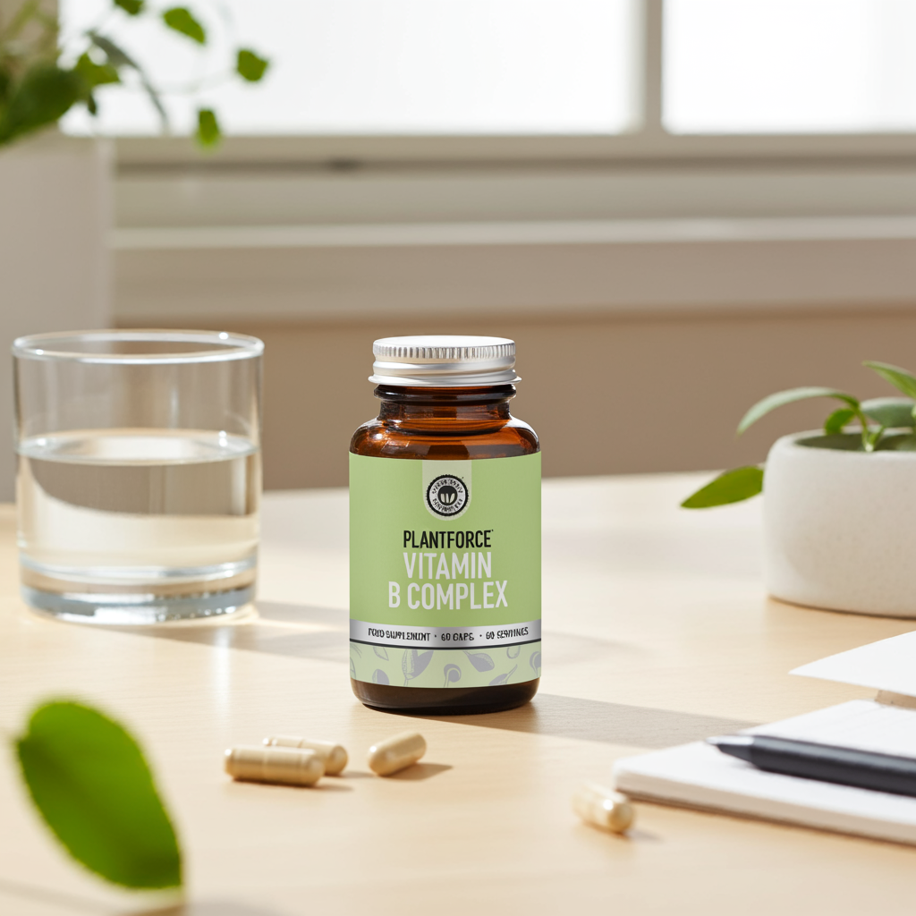 Vegan B-Complex – 60 Capsules | Volledig spectrum B-vitamines uit plantaardige bron - Plantforce