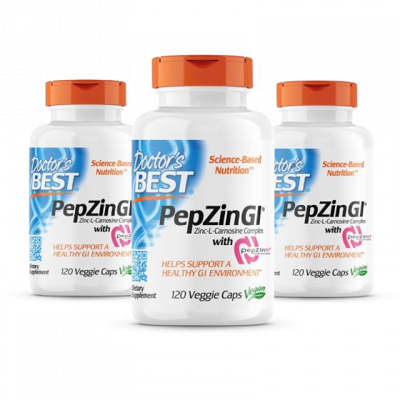 Doctor's Best - Pepzin GI - Zinc-L-Carnosine Complex - 3 x 120 V-caps